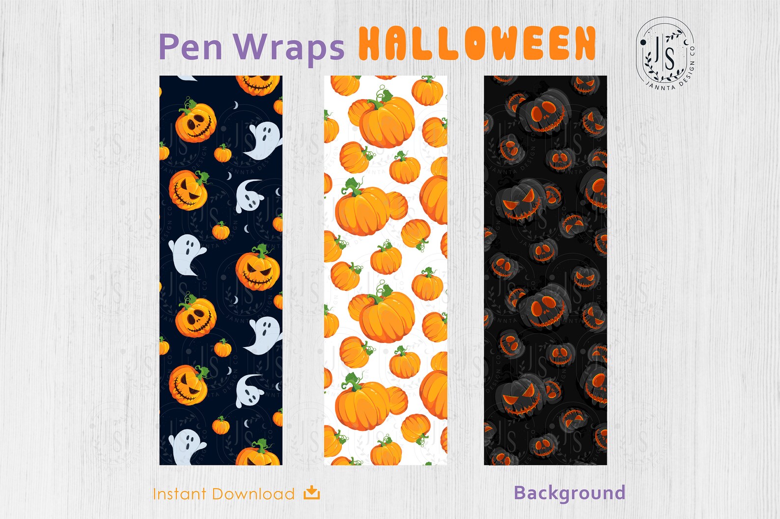 Pumpkin Pen Wrap PNG | Halloween Ghost Wraps Png | Autumn Wrap File Set ...