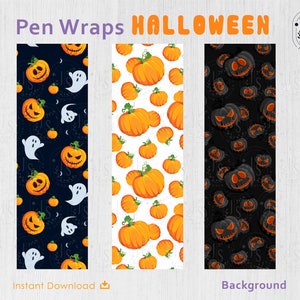 Pumpkin Pen Wrap PNG | Halloween Ghost Wraps Png | Autumn Wrap File Set ...