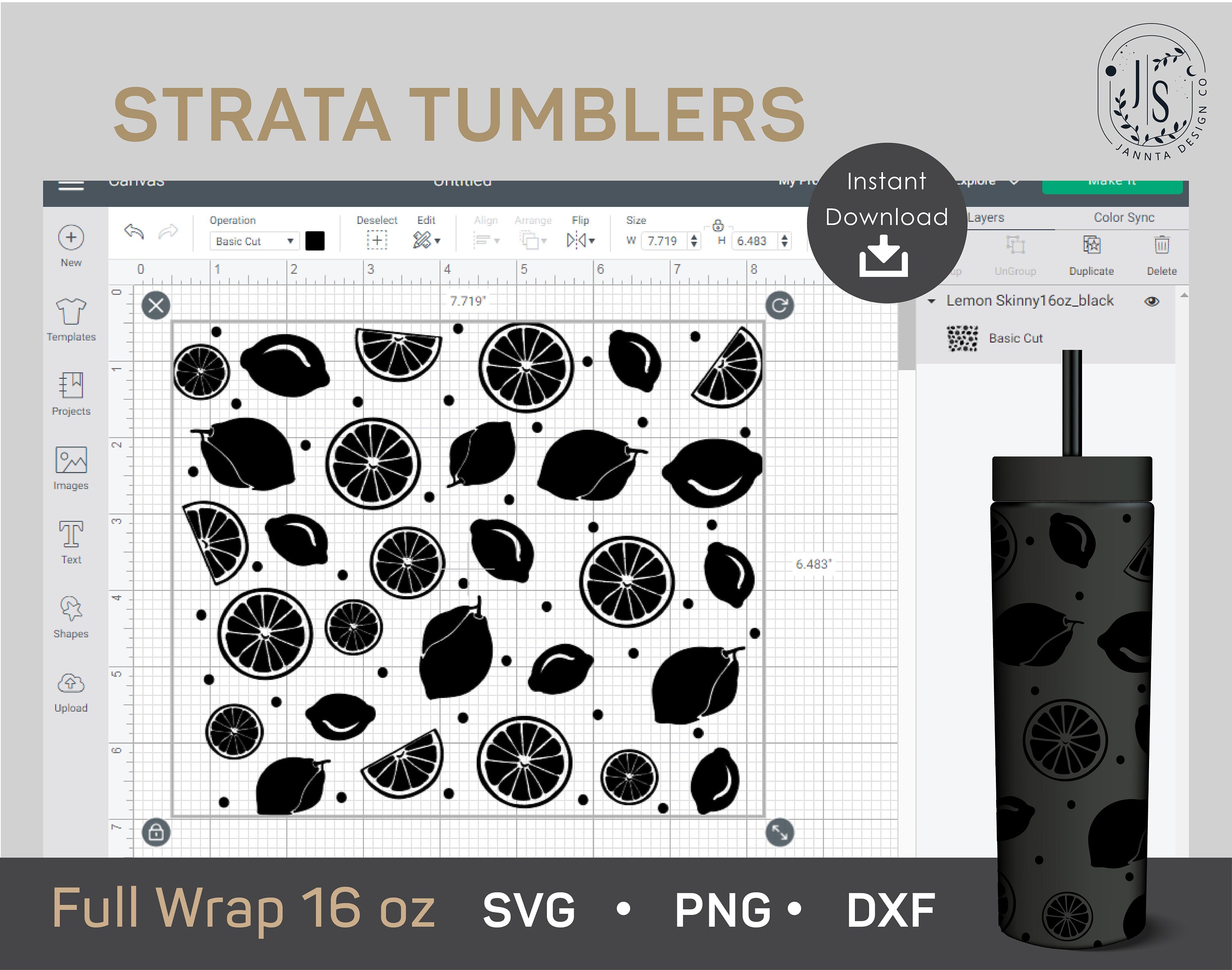 Lemon Strata SVG, Fruit Strata Cups Svg, Strata Full Wrap Svg, Strata ...