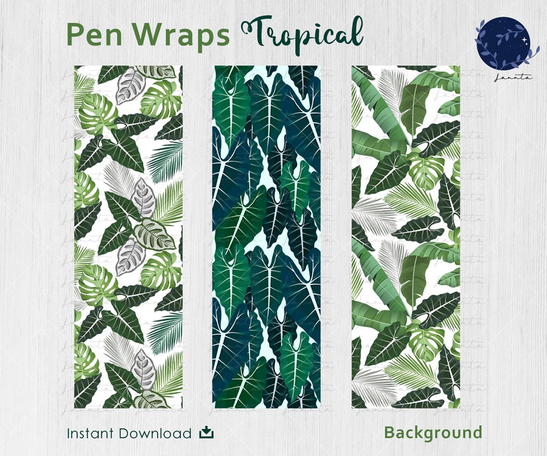 Tropical Leave Pen Wrap PNG Leaf Pen Wraps Png Plant Wrap - Etsy