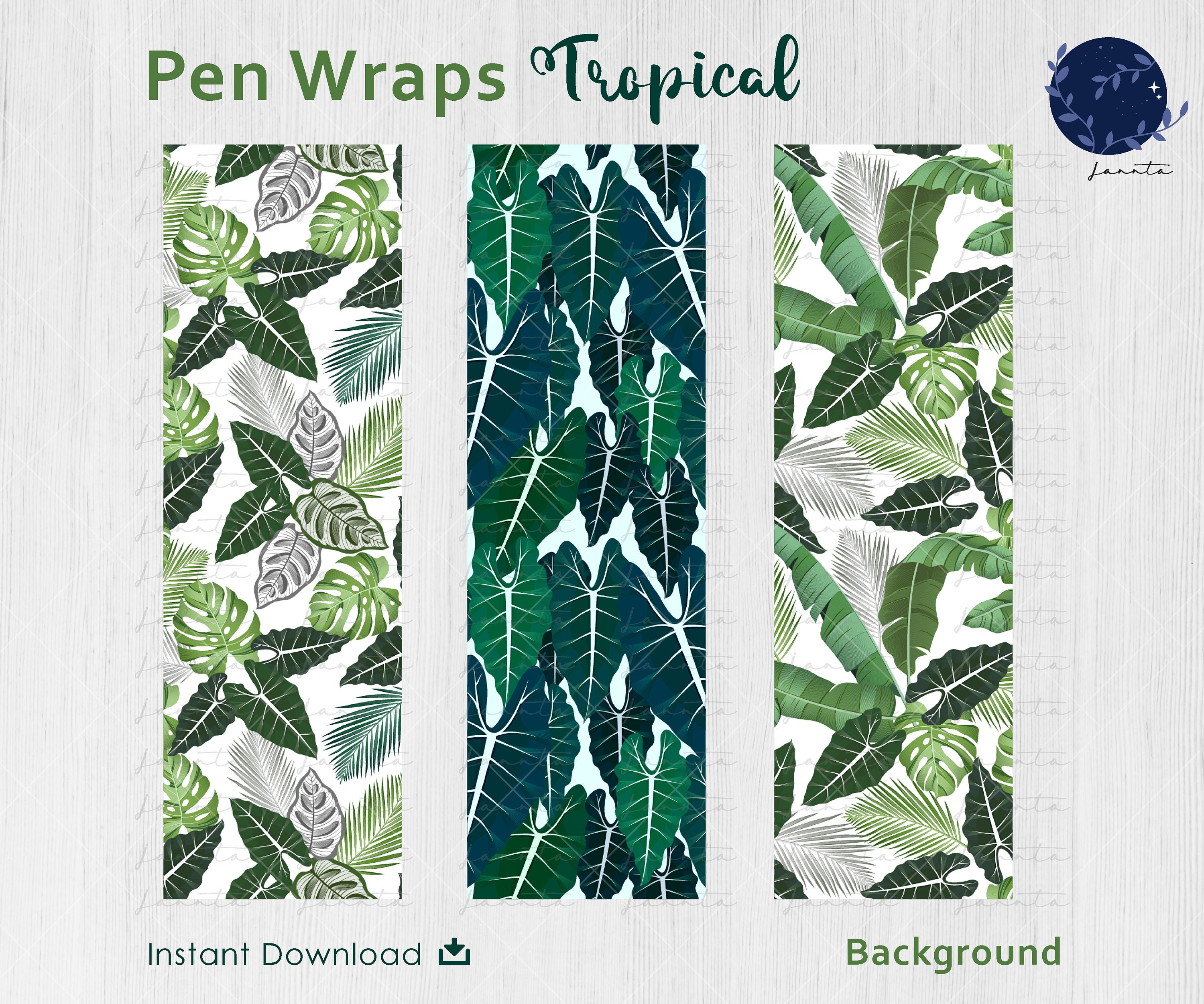 Tropical Leave Pen Wrap PNG | Leaf Pen Wraps Png | Plant Wrap File Set ...