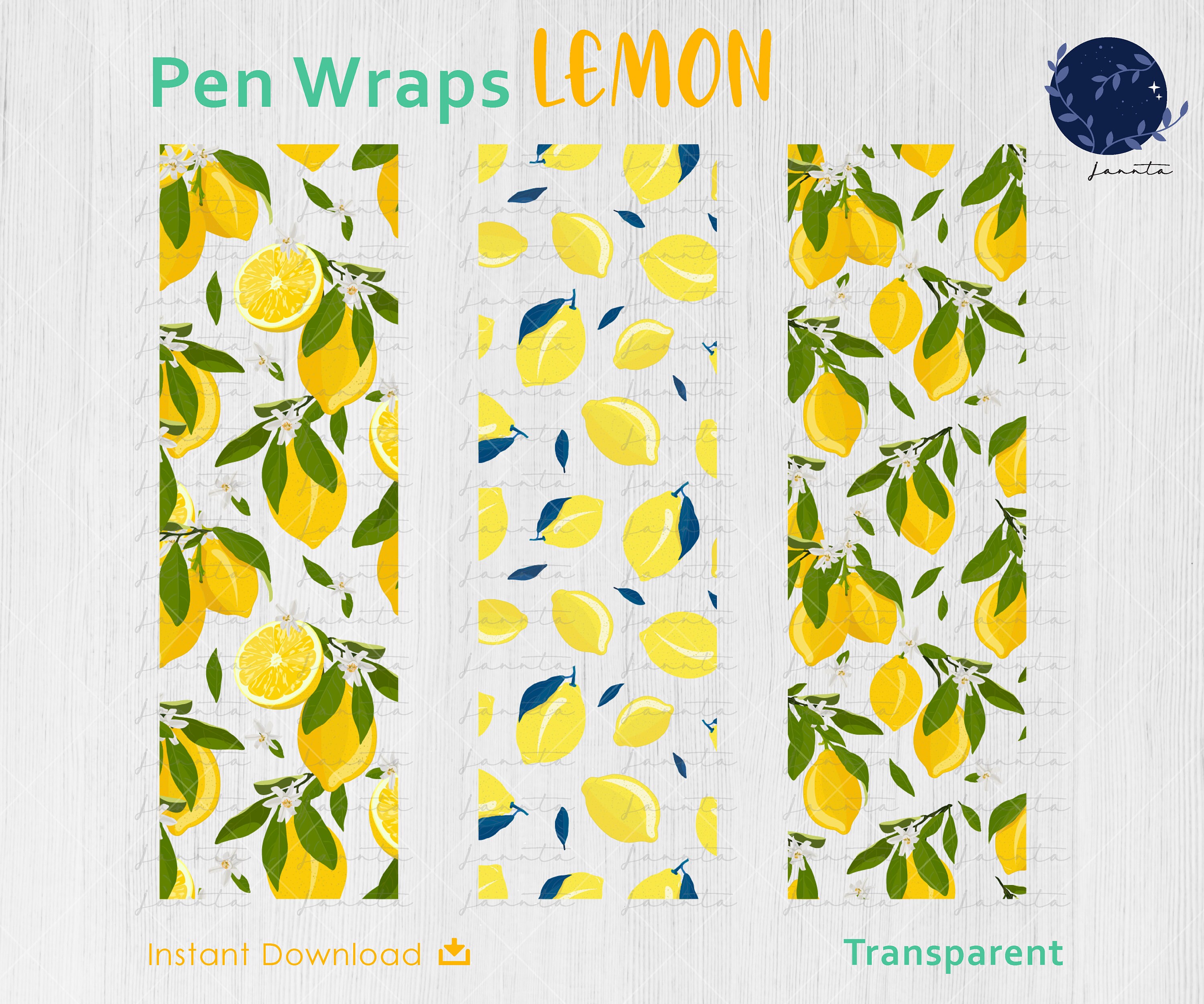 Lemon Pen Wrap PNG | Waterslide & Vinyl File (digital Download) - Etsy