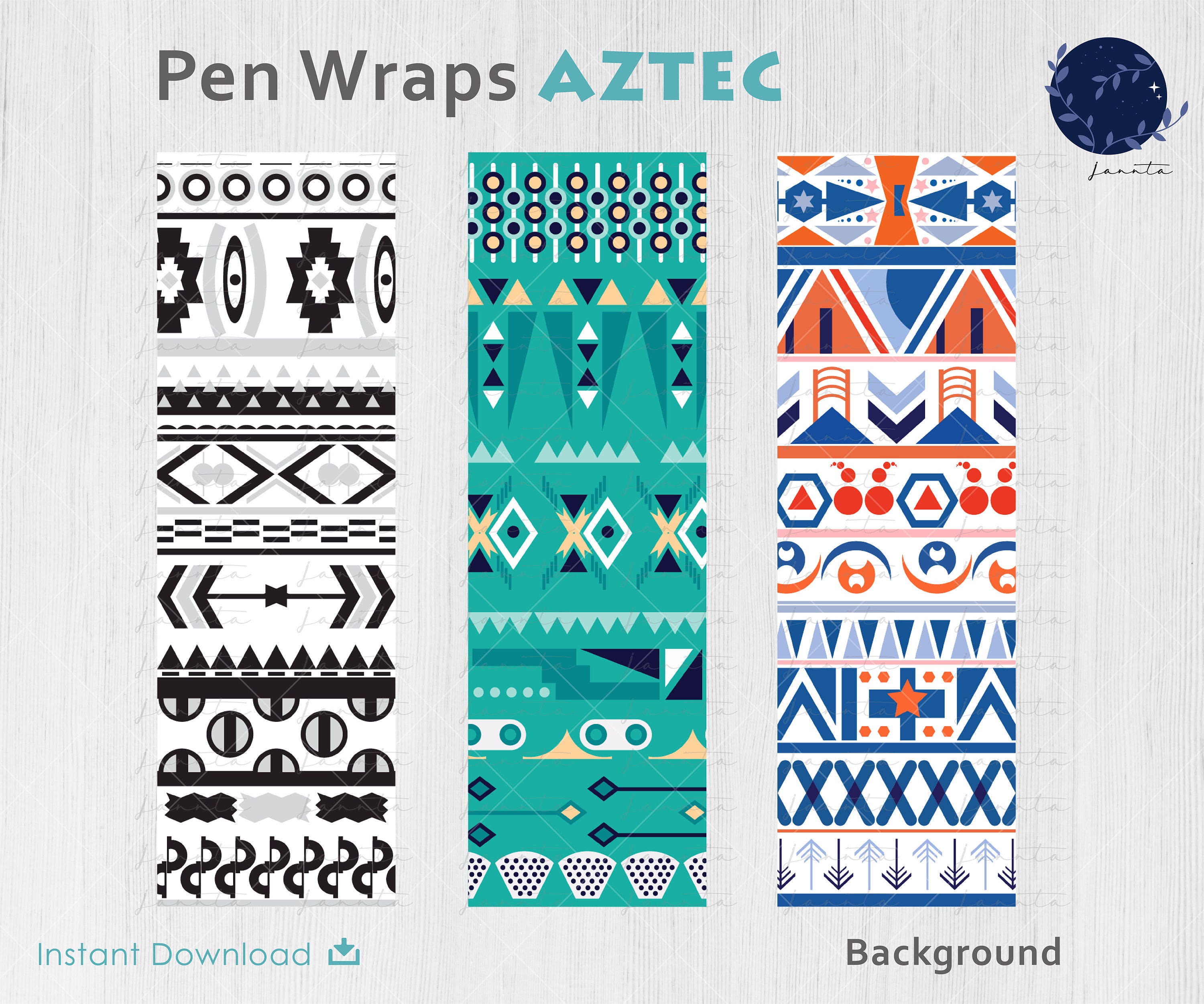 Pen Wraps Aztec PNG File Set | Pen Wrap | Waterslide or Vinyl PNG File ...