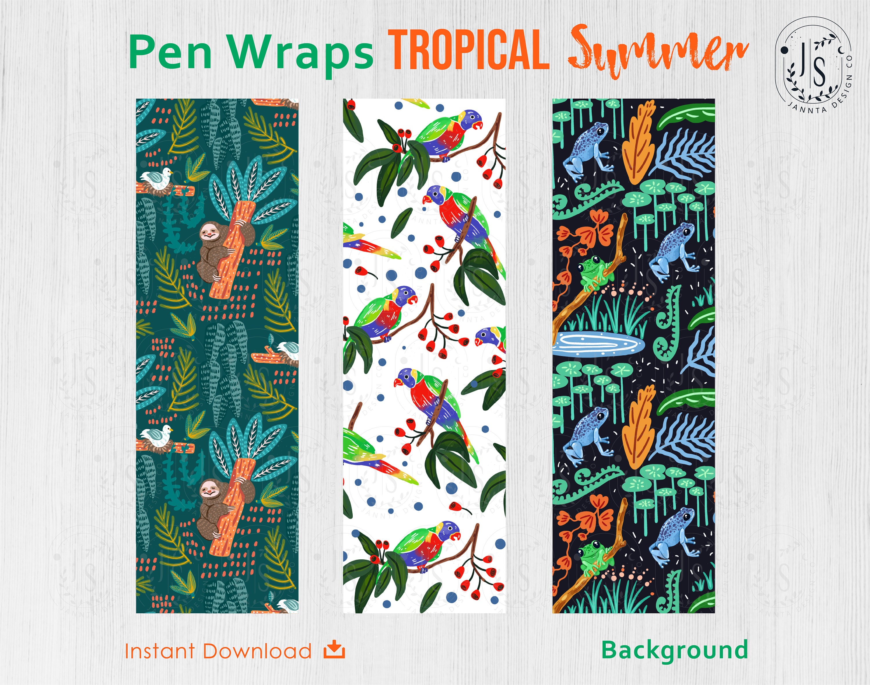 Sloth Pen Wrap PNG Parrot Bird Pen Wraps Png Poison Frog - Etsy