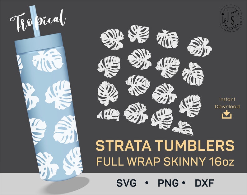 Tropical Leaf Strata SVG Strata Cups Svg Strata Full Wrap | Etsy