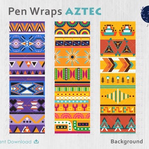 Aztec Pen Wraps PNG | Waterslide & Vinyl File Set (digital Download) - Etsy