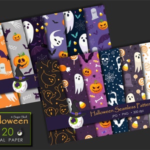 Halloween Digital Paper Bundle | Sugar Skull Seamless Patterns (instant ...