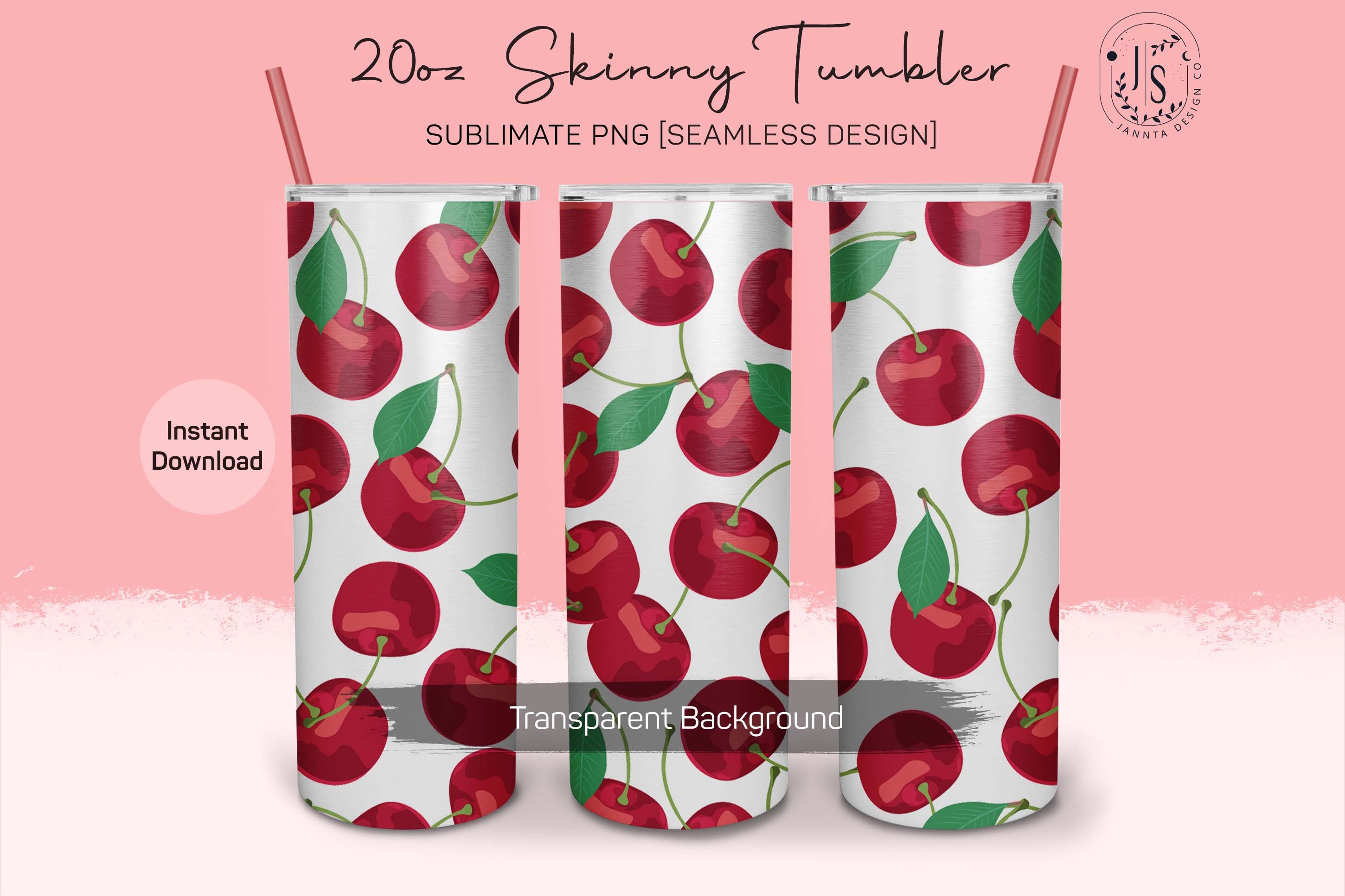 Red Cherry 20oz Tumbler Sublimate PNG Berry Fruit Seamless - Etsy