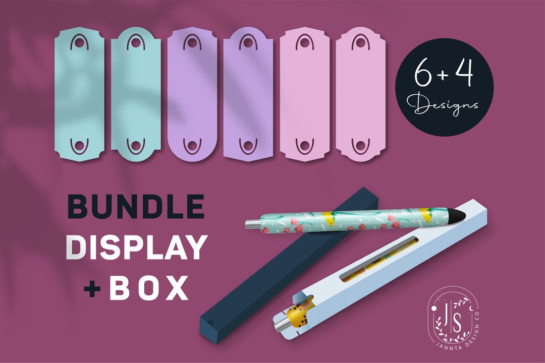 Bundle Pen Display Card SVG and Pen Box Template Epoxy Window Box Cut ...