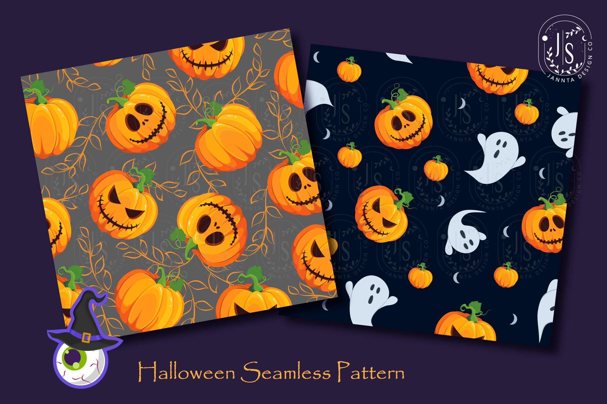 Halloween Digital Paper Pumpkin Digital Papers Pack | Etsy