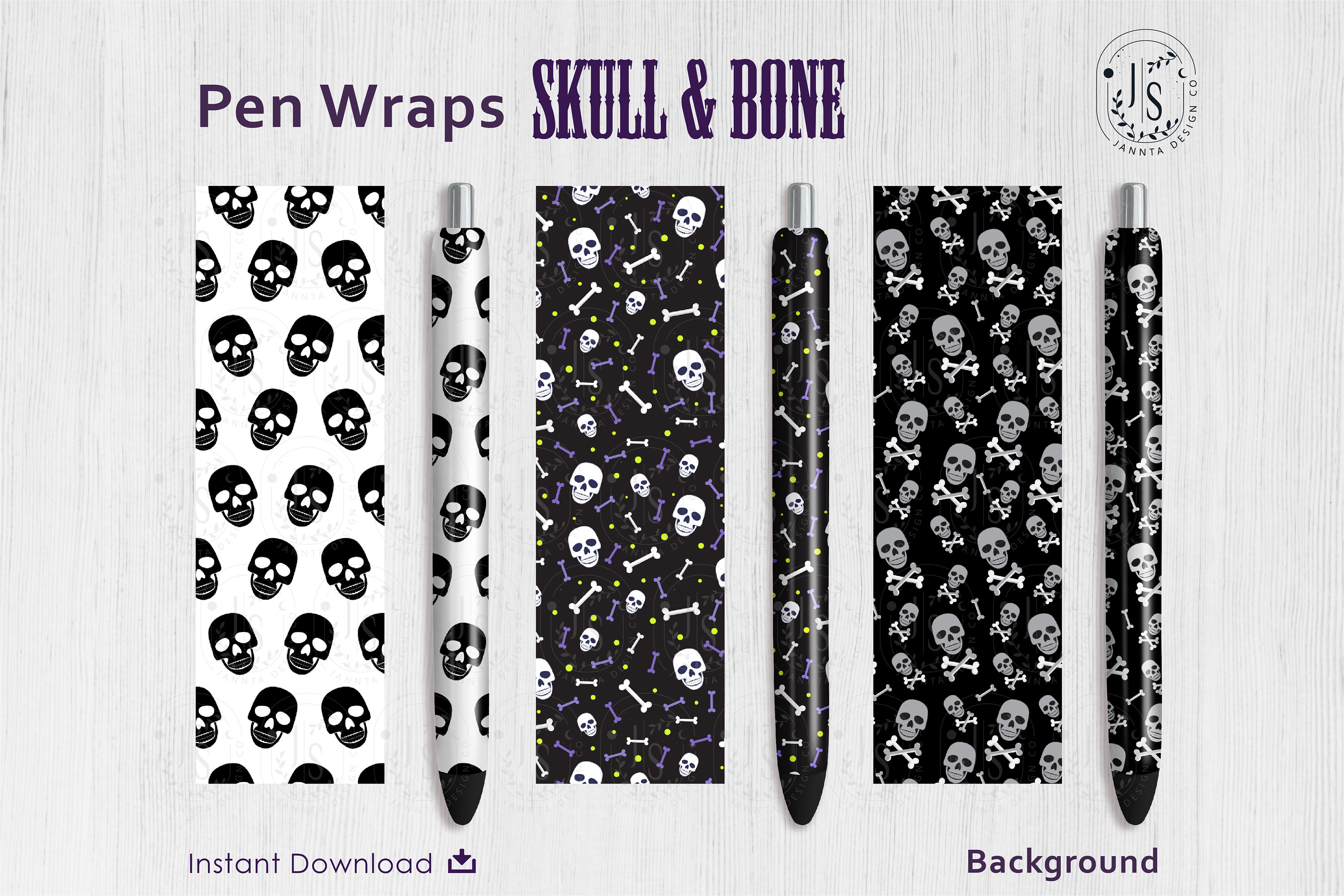 Image Transfers Waterslide Bones Hand Wrap File Set Skull Pen Wrap PNG ...