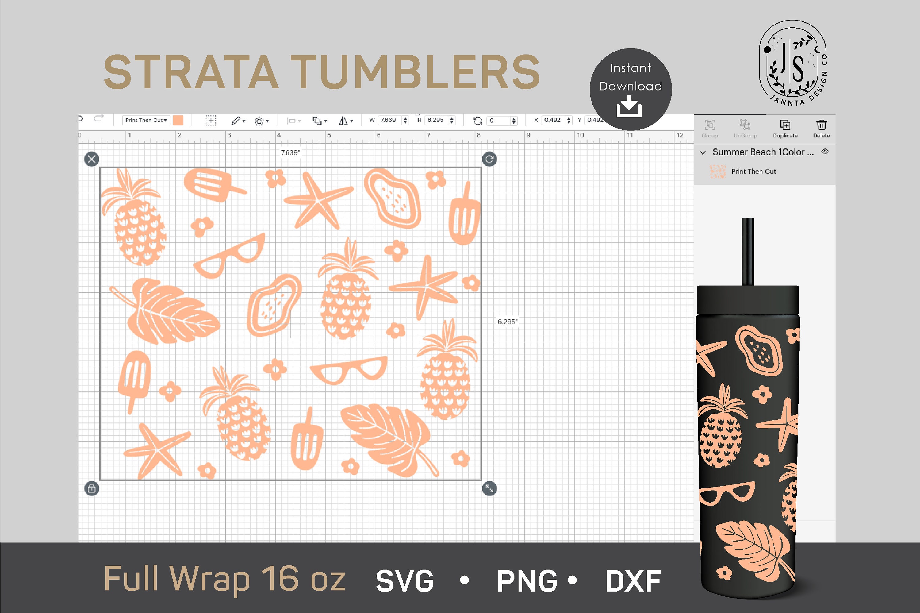 Summer Beach Strata SVG Strata Cup Svg Strata Full Wrap Svg - Etsy