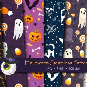 Halloween Digital Paper Pack | Spooky, Gothic Seamless Patterns ...