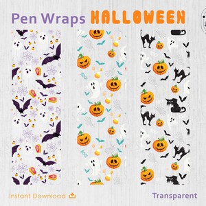 Ghost and Spooky Cat Pen Wrap PNG Halloween Wraps Png Autumn Wrap File ...