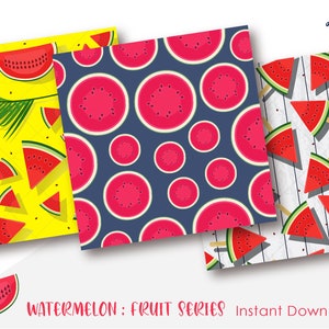 Melon Digital Paper Watermelon Fruit Tropical Fruits Set Wrapping Food ...