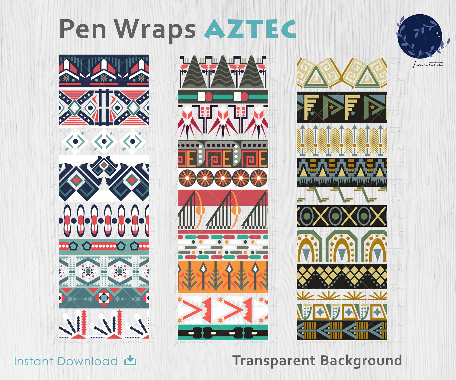 Pen Wrap PNG Pen Wraps Aztec Waterslide or Vinyl PNG File | Etsy