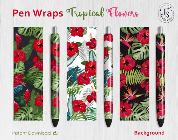 Hibiscus Flower Pen Wrap PNG Tropical Flower Pen Wraps Png - Etsy