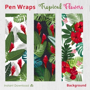 Ginger Flower Pen Wrap PNG Tropical Flower Pen Wraps Png - Etsy