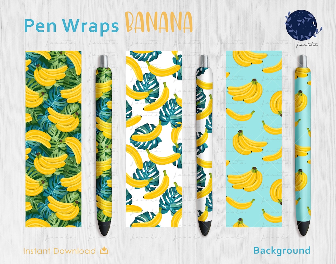 Banana Pen Wraps PNG | Pen Wrap | Tropical Fruits File Set | Waterslide ...