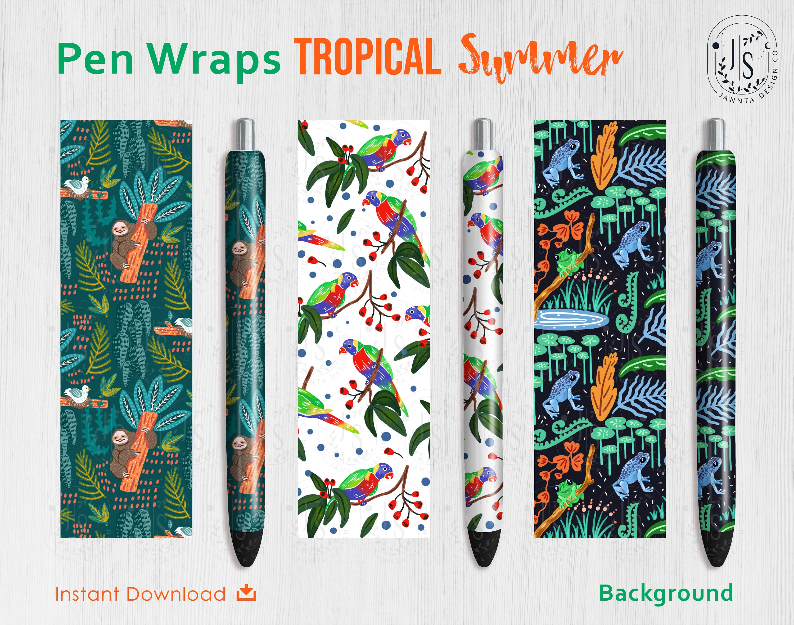 Sloth Pen Wrap PNG Parrot Bird Pen Wraps Png Poison Frog - Etsy