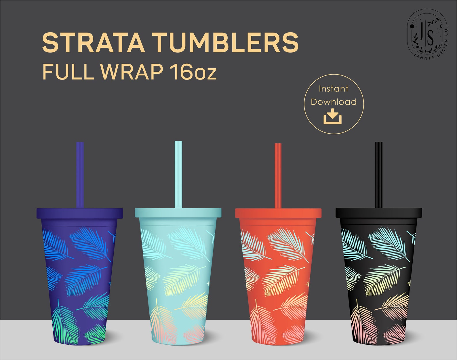 Tropical Palm Leaf Stata SVG, Strata Cups Svg, Strata Full Wrap Svg ...