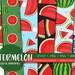 Melon Digital Paper Pack Watermelon Fruit Tropical Fruits Set Wrapping ...