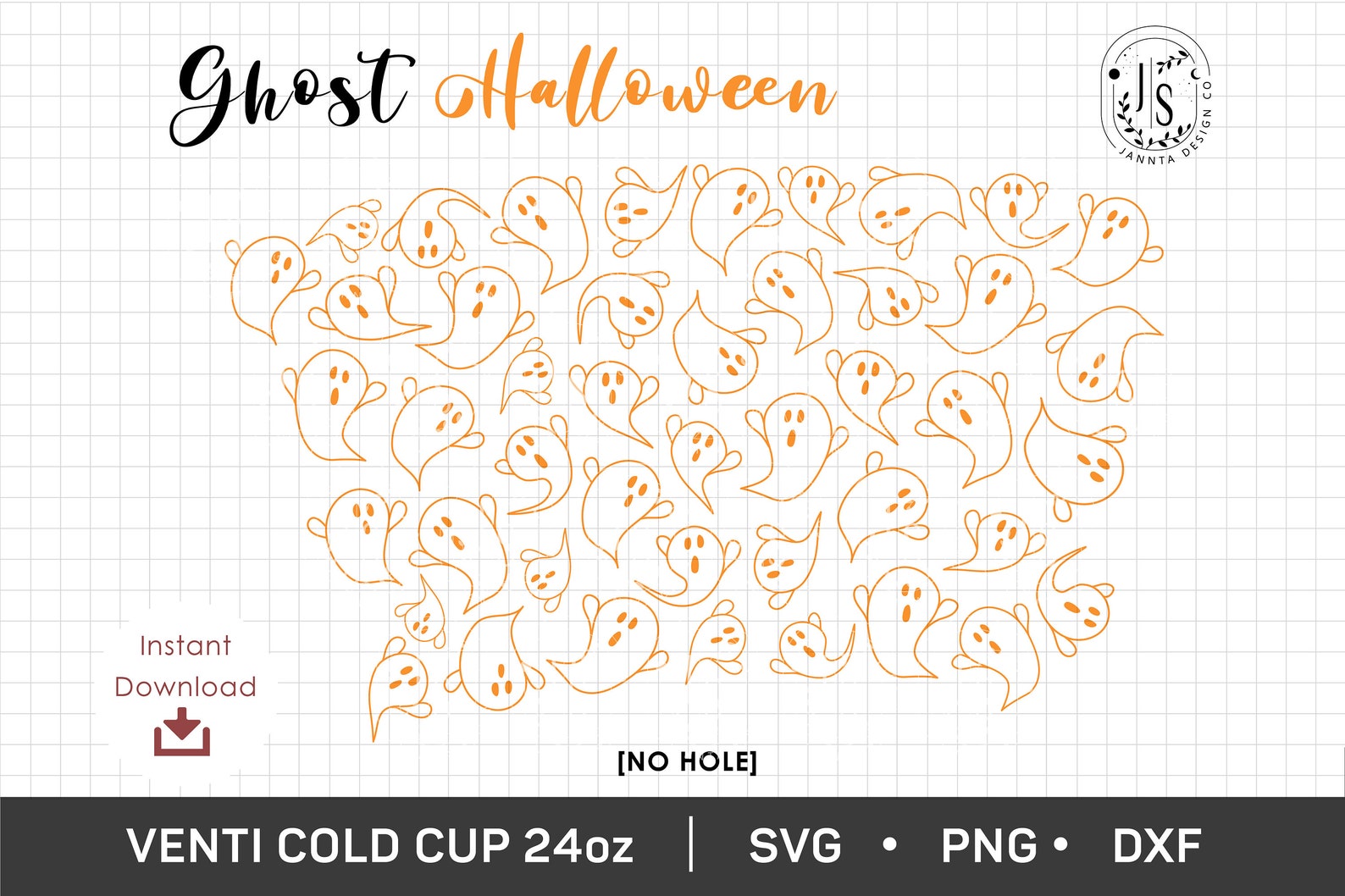 Ghost SVG Happy Ghost Svg No Hole 24oz Venti Cold Cup Svg - Etsy