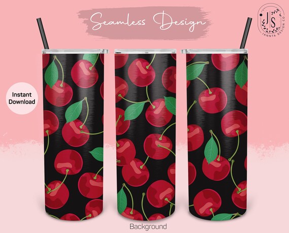 Red Cherry 20oz Tumbler Sublimate PNG Berry Fruit Seamless | Etsy