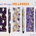 Ghost and Spooky Cat Pen Wrap PNG Halloween Wraps Png Autumn Wrap File ...