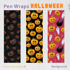 Pumpkin Pen Wrap PNG Halloween and Ghost Wraps Png Autumn Wrap File Set ...