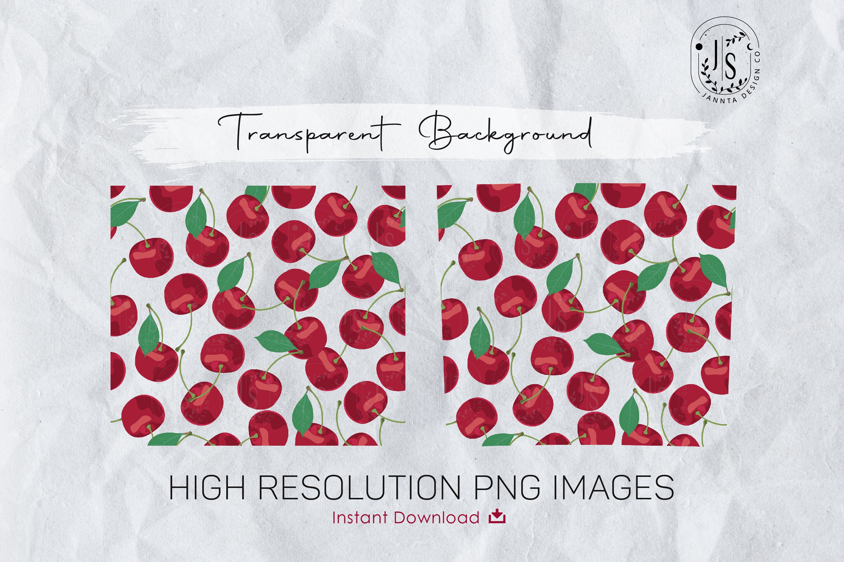 Red Cherry 20oz Tumbler Sublimate PNG | Berry Fruit Seamless Pattern ...