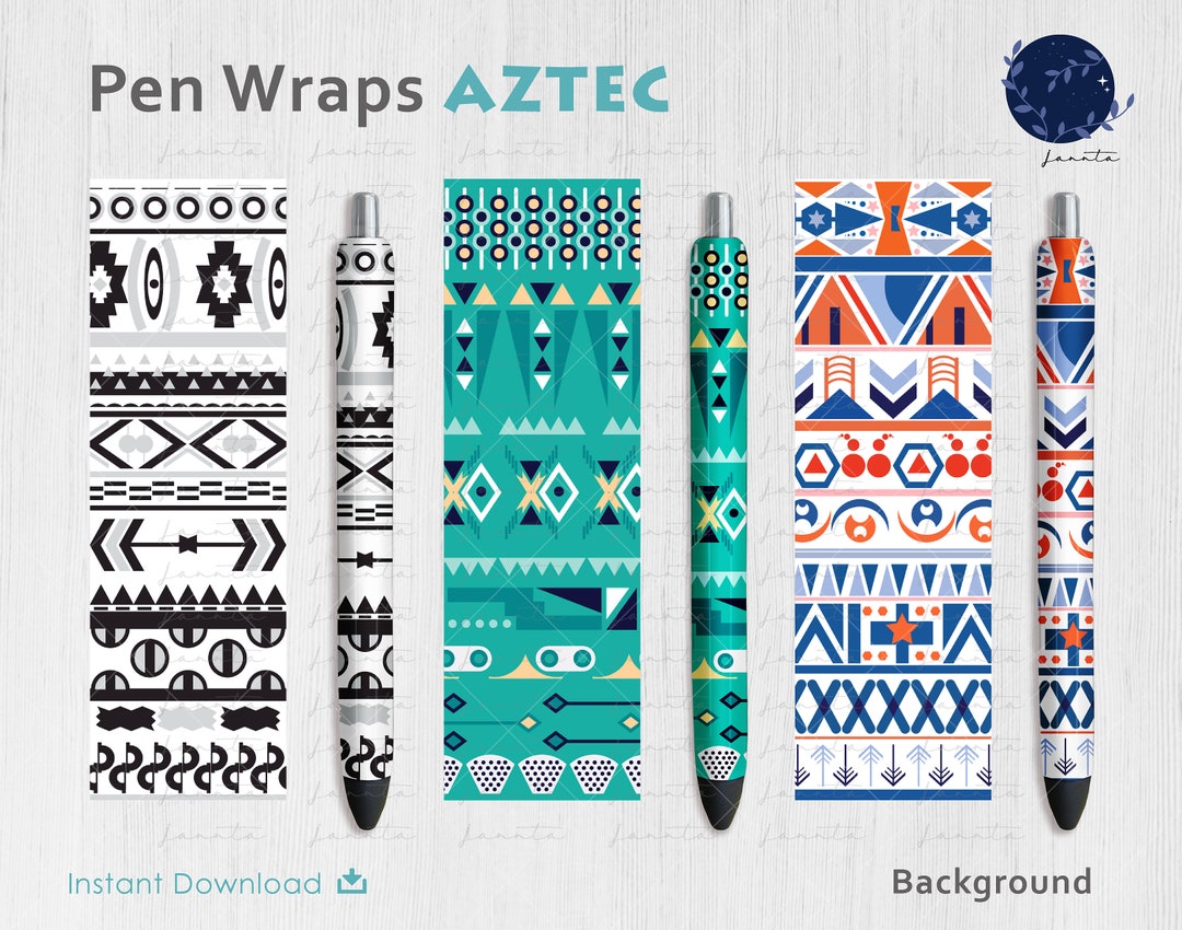 Pen Wraps Aztec PNG File Set | Pen Wrap | Waterslide or Vinyl PNG File ...