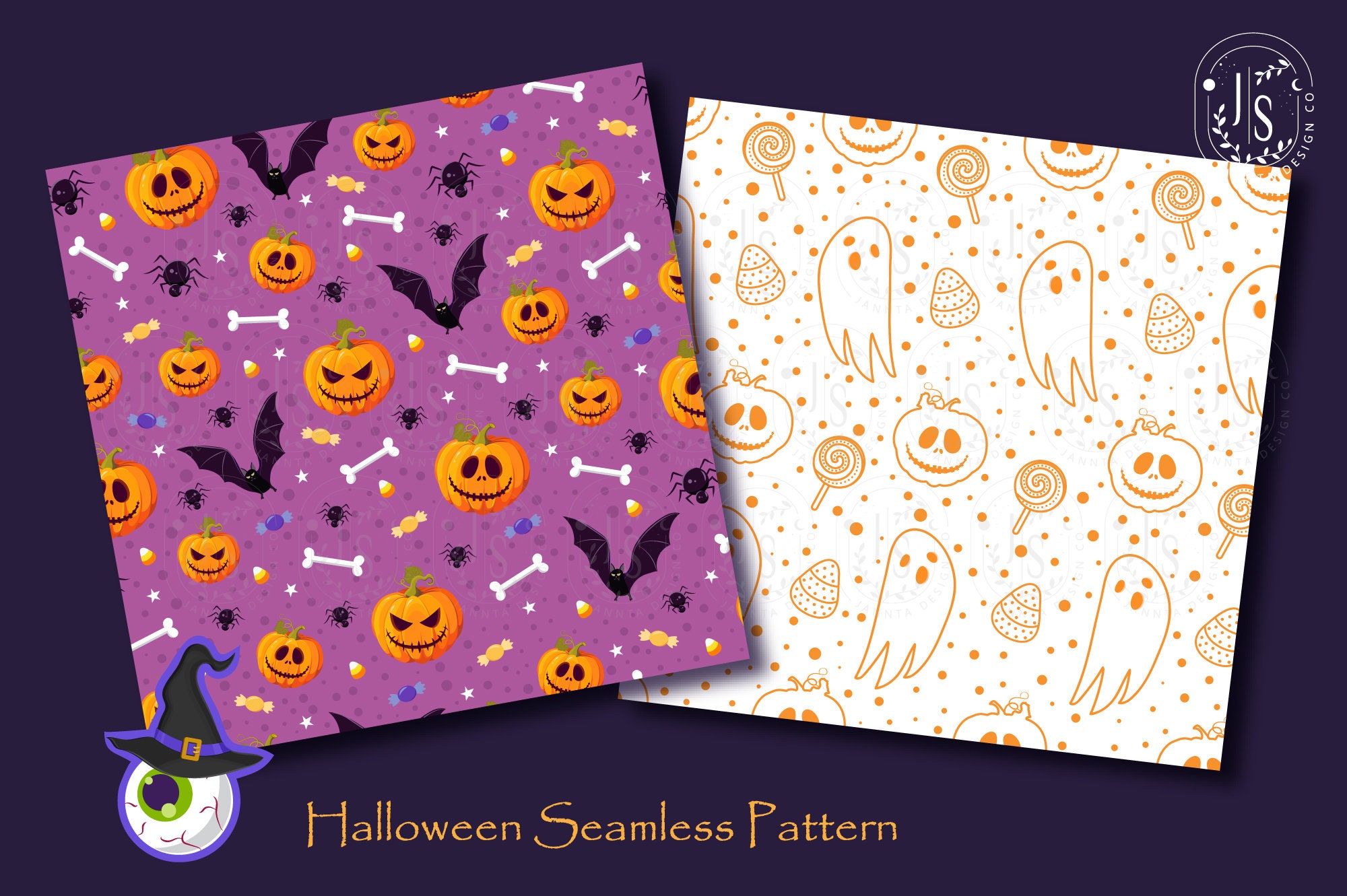 Halloween Digital Paper Spooky Cat Digital Papers Pack | Etsy