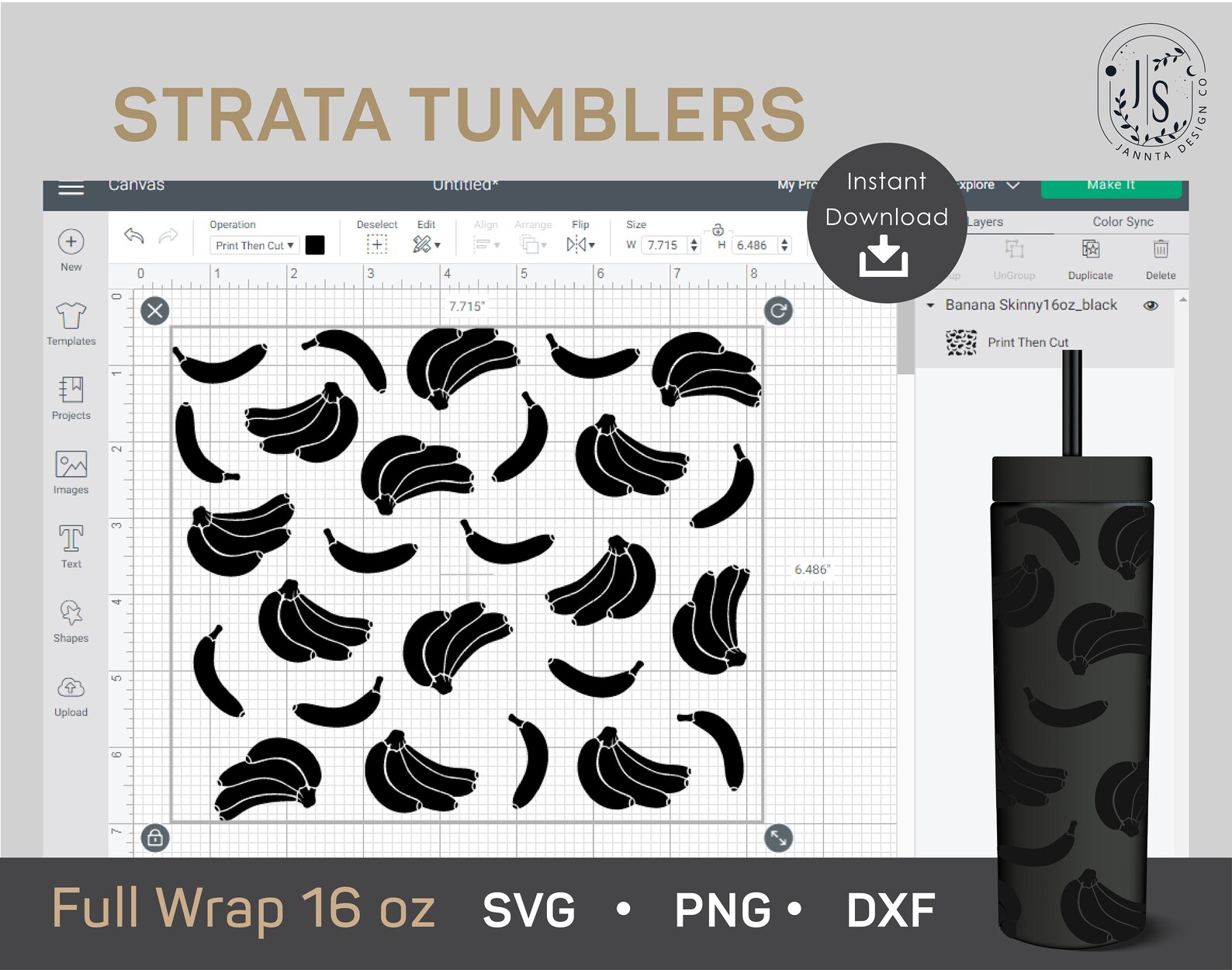 Banana Strata SVG Fruit Strata Cups Svg Strata Full Wrap | Etsy