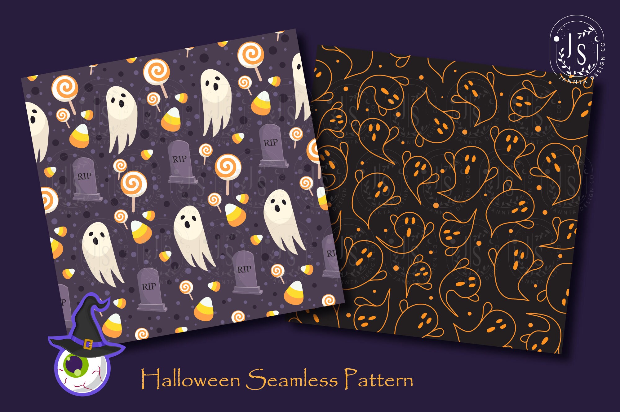 Halloween Digital Paper Spooky Cat Digital Papers Pack | Etsy