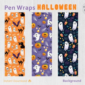 Ghost and Spooky Cat Pen Wrap PNG | Halloween Wraps Png | Autumn Wrap ...