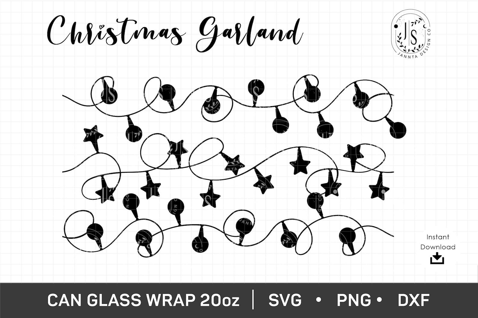 String Lights Svg 20oz Can Glass Christmas Svg Christmas - Etsy