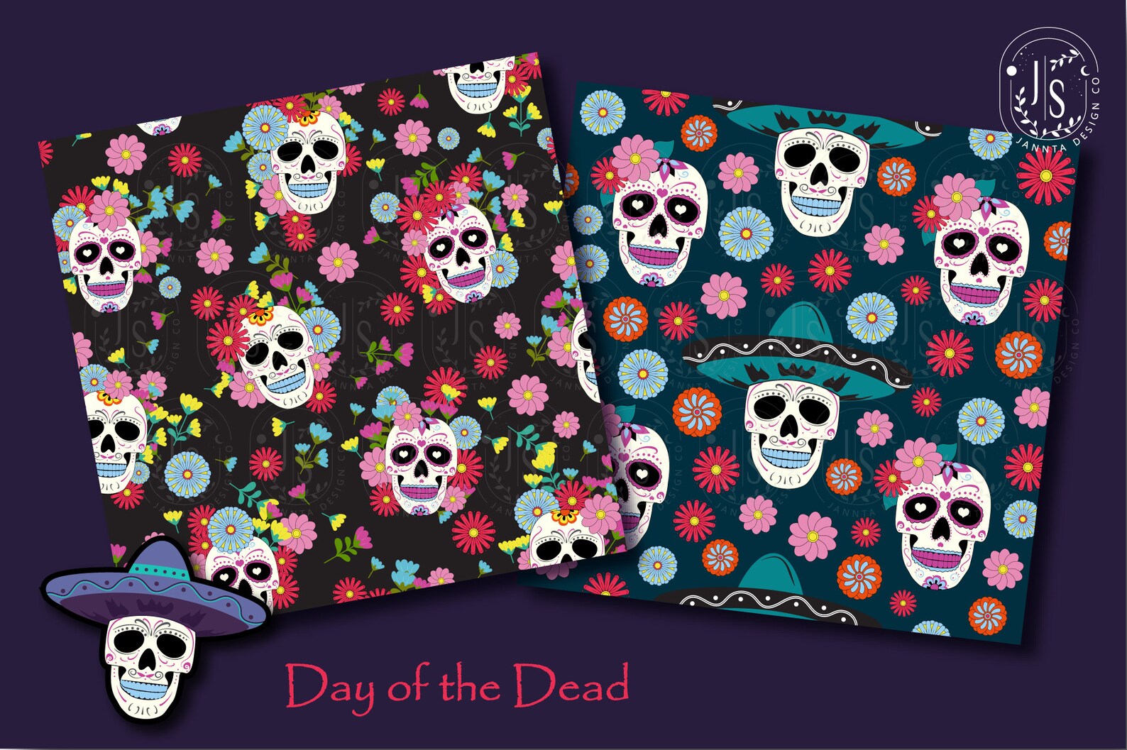 Day of the Dead Digital Paper | Sugar Skull | Halloween Horror Pack ...