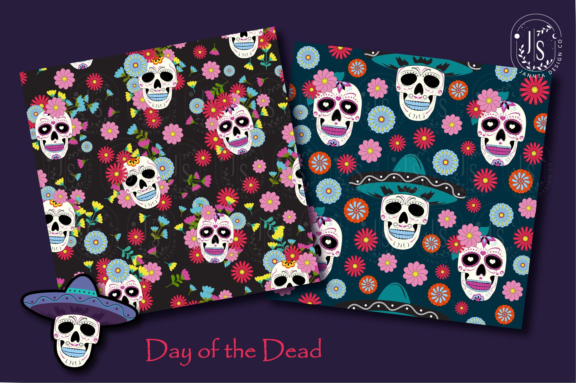 Day of the Dead Digital Paper | Sugar Skull | Halloween Horror Pack ...