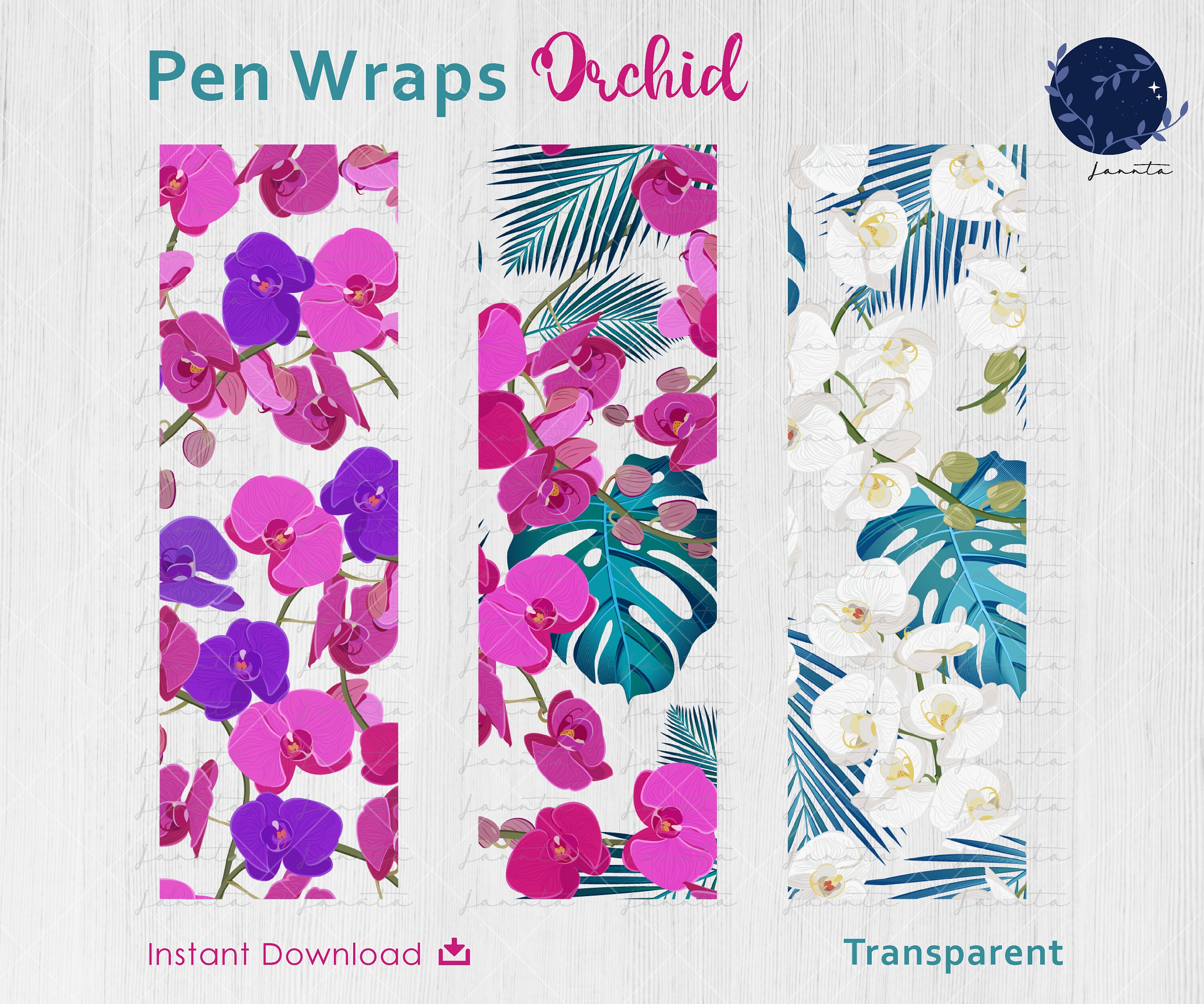 Orchid Pen Wrap PNG Flower Pen Cut File Pen Wraps - Etsy