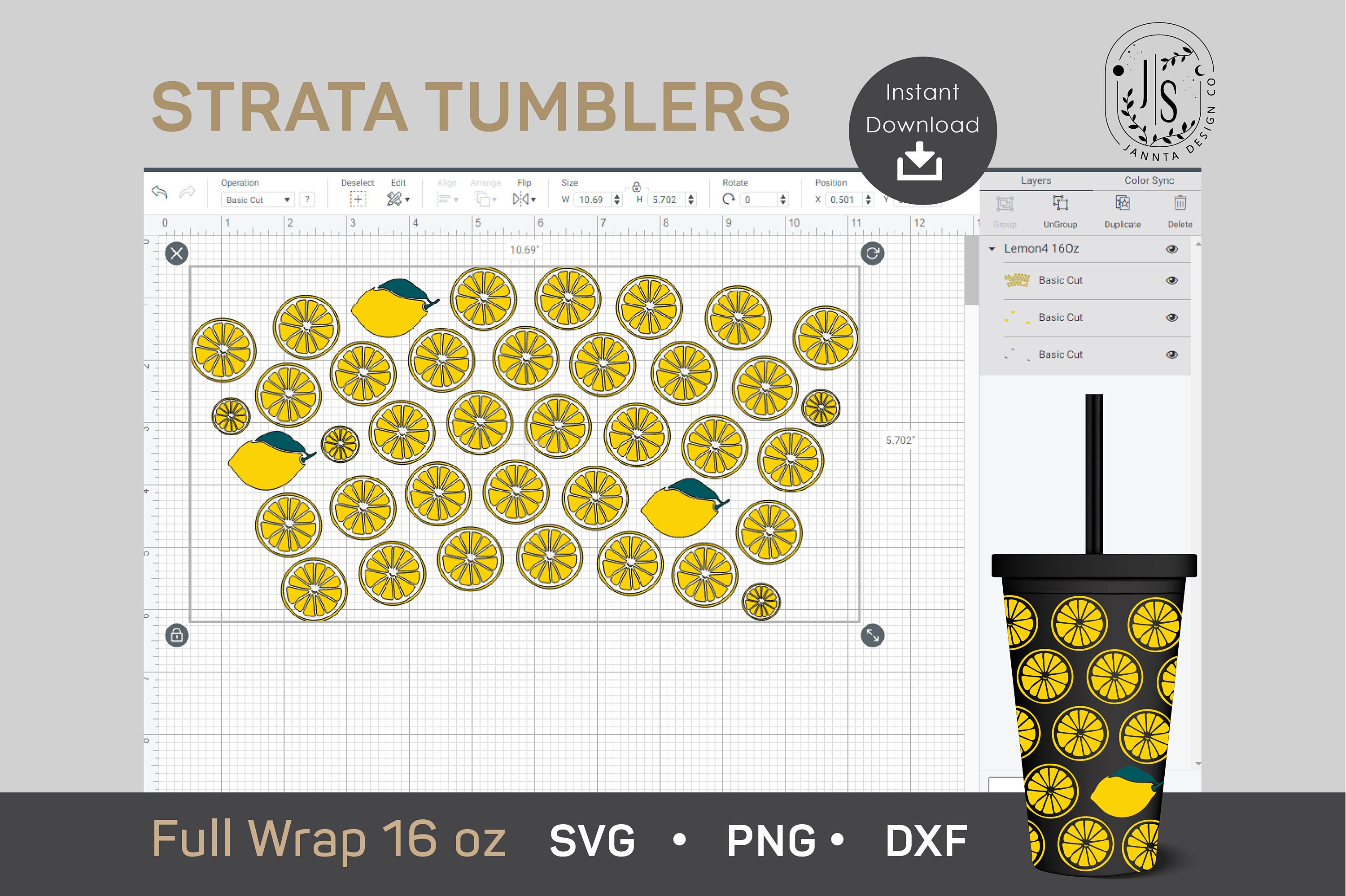 Lemon Strata SVG Fruit Strata Cups Svg Strata Full Wrap Svg | Etsy