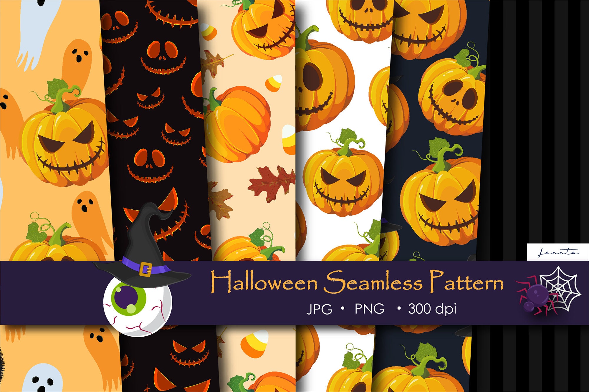 Halloween Digital Paper Pumpkin Digital Papers Pack Jack O - Etsy