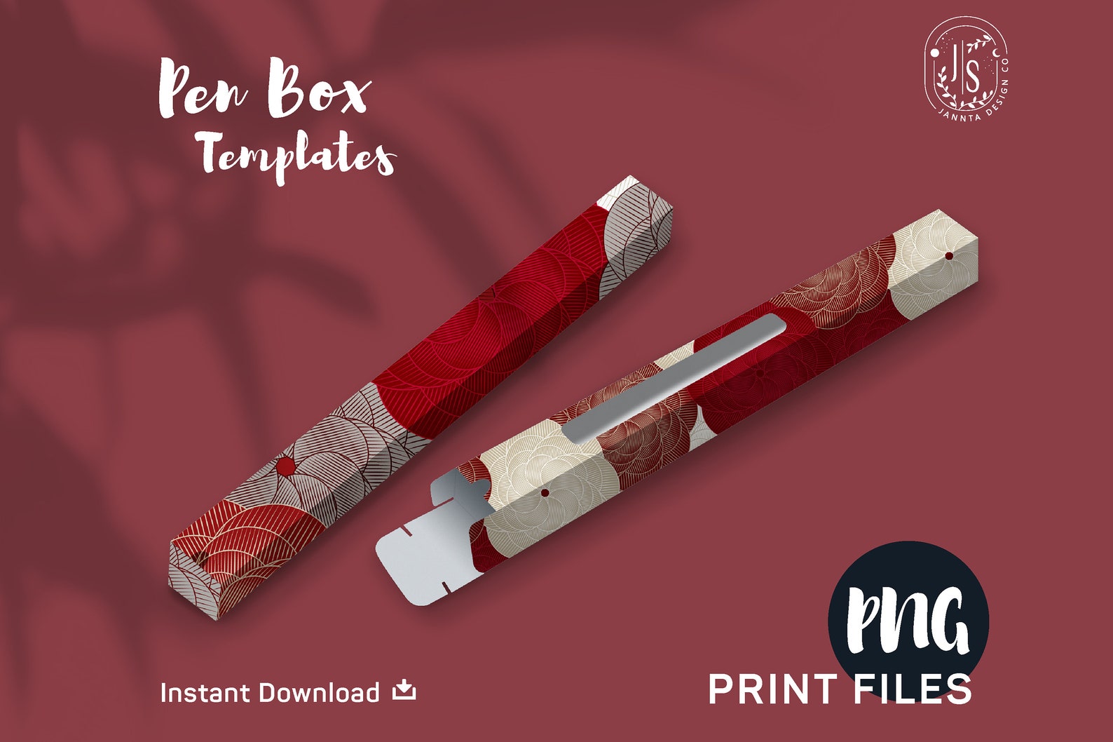 Pen Box SVG Template | Window Box Cut File | Glitter Pen Box SVG ...