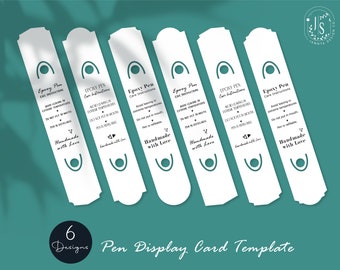 Epoxy Pen Display Card SVG | Glitter Pen Care Template | Pen Card ...