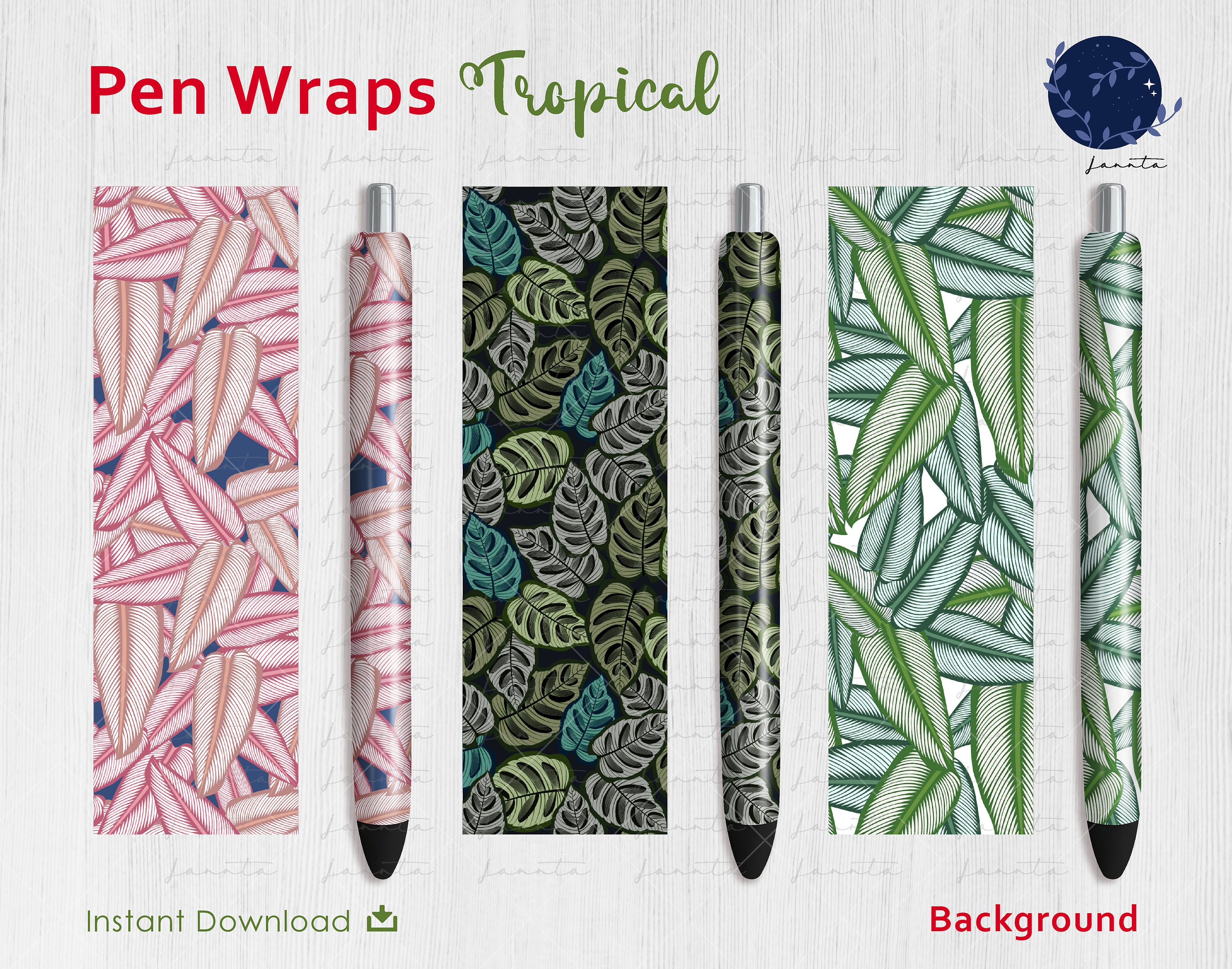 Tropical Leave Pen Wrap PNG Leaf Pen Wraps Png Plant Wrap - Etsy