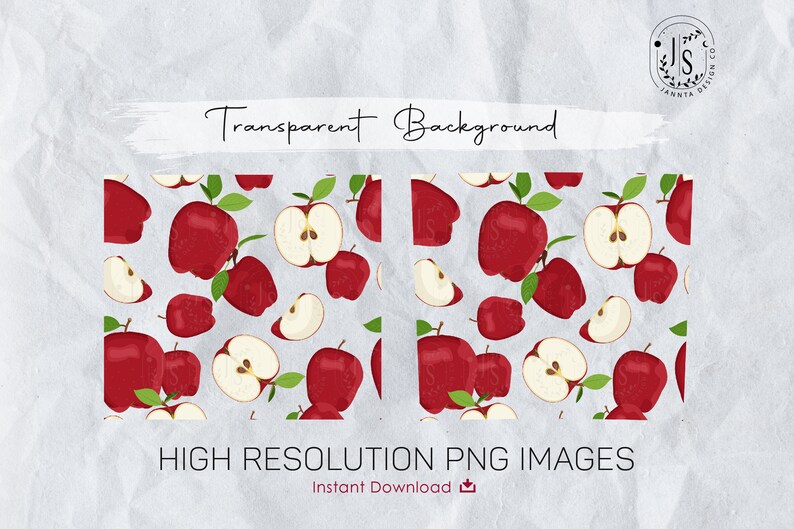 Red Apple 20oz Tumbler Sublimate PNG Slice Apples Fruit | Etsy