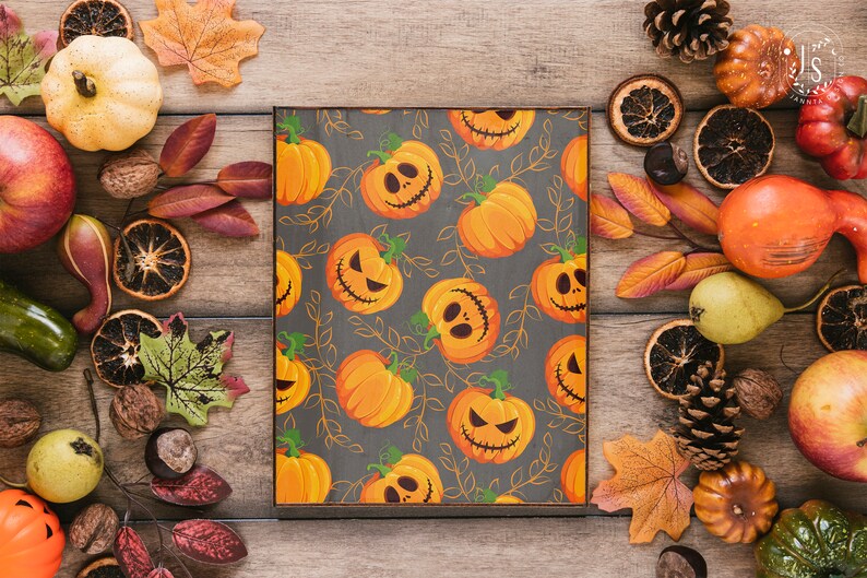 Halloween Digital Paper Pumpkin Digital Papers Pack | Etsy