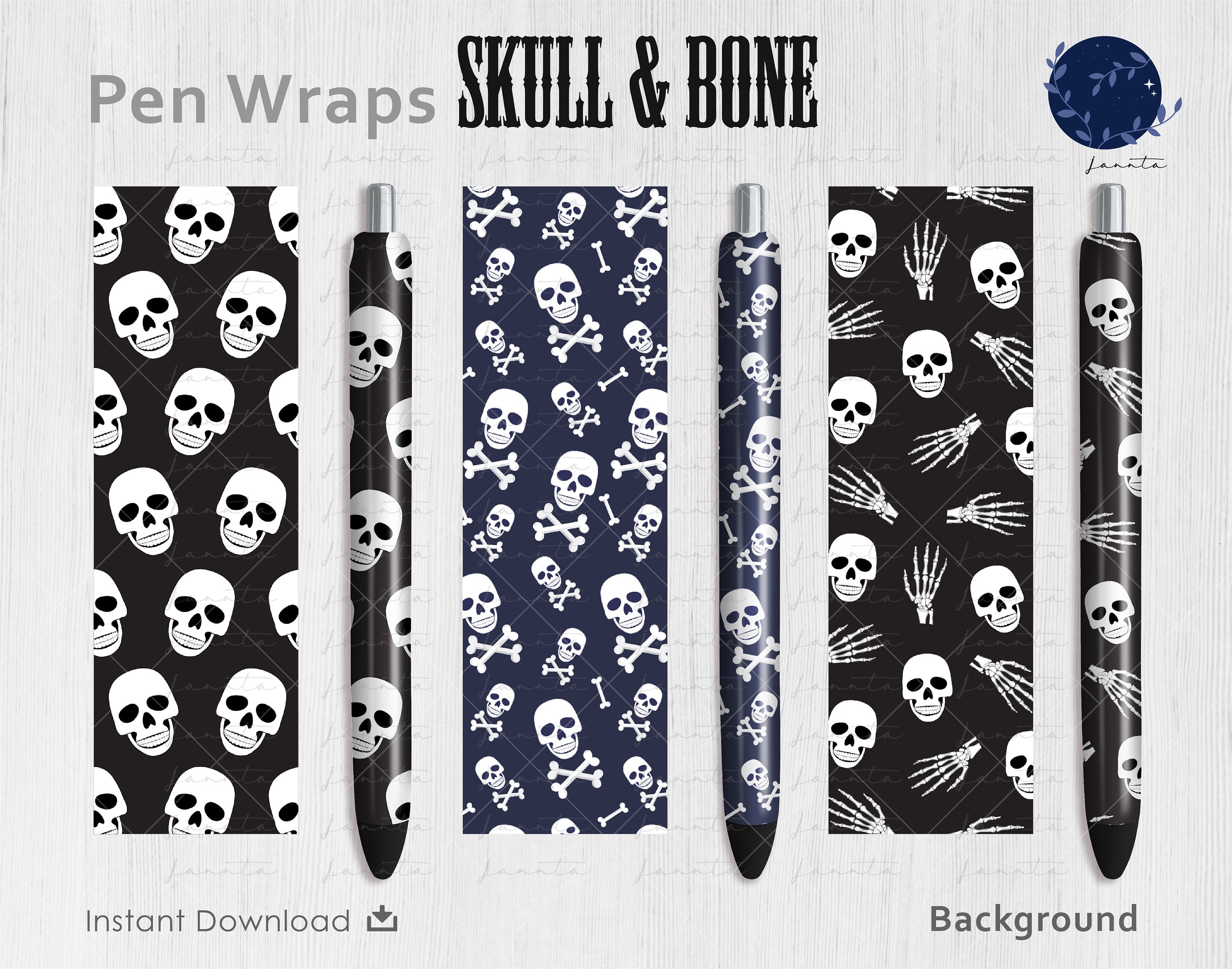 Skull Pen Wrap PNG Sugar Skulls Wraps Png Bones Hand Wrap - Etsy
