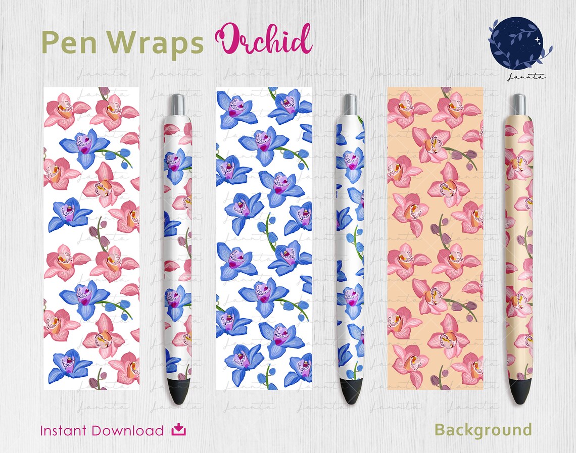 Orchid Pen Wrap PNG Floral Pen Cut File Pen Wraps | Etsy