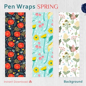 Floral Pen Wrap PNG | Rose Pen Cut File | Pen Wraps Waterslide | Flower ...